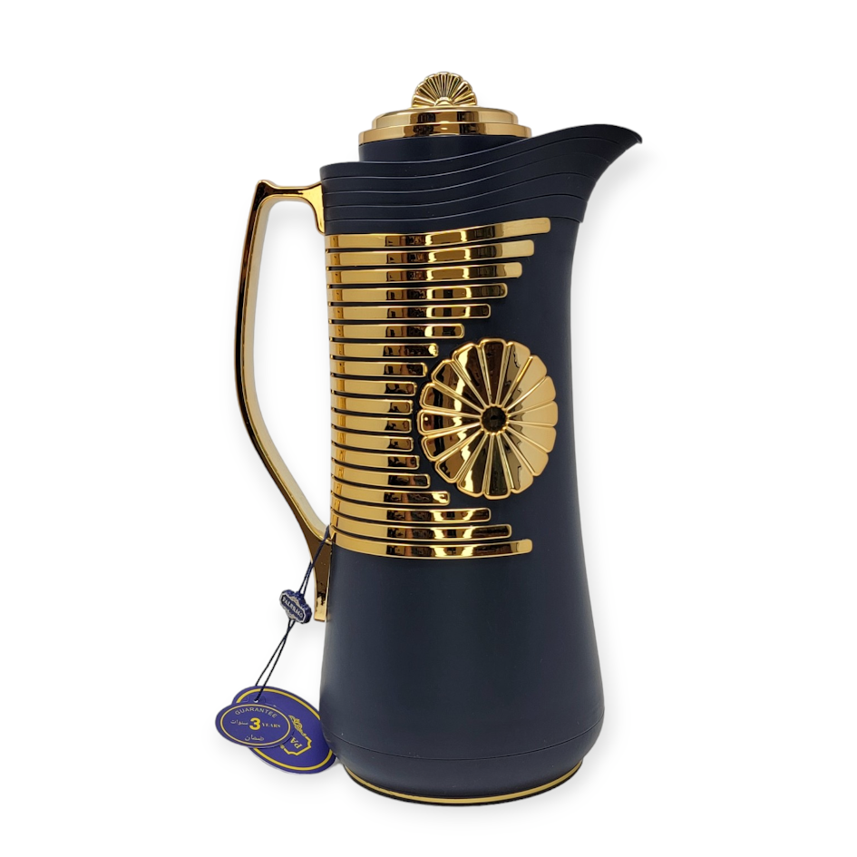 Fancy Persian Style Black/Gold Flask - Aahu Barah